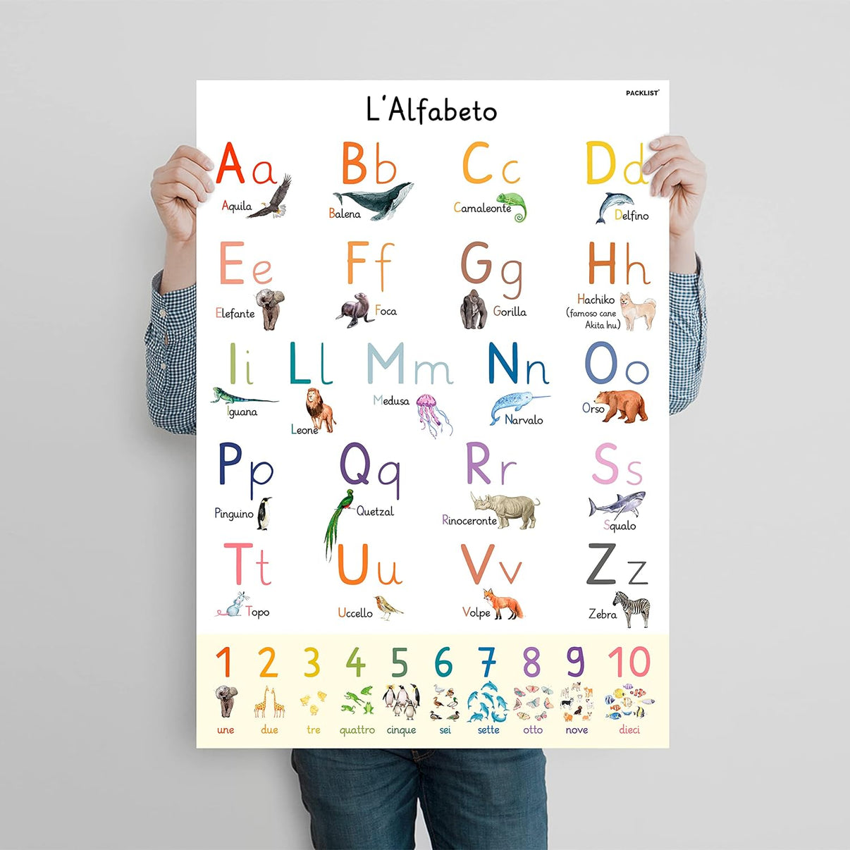Poster dell'Alfabeto Italiano per Bambini | PACKLIST