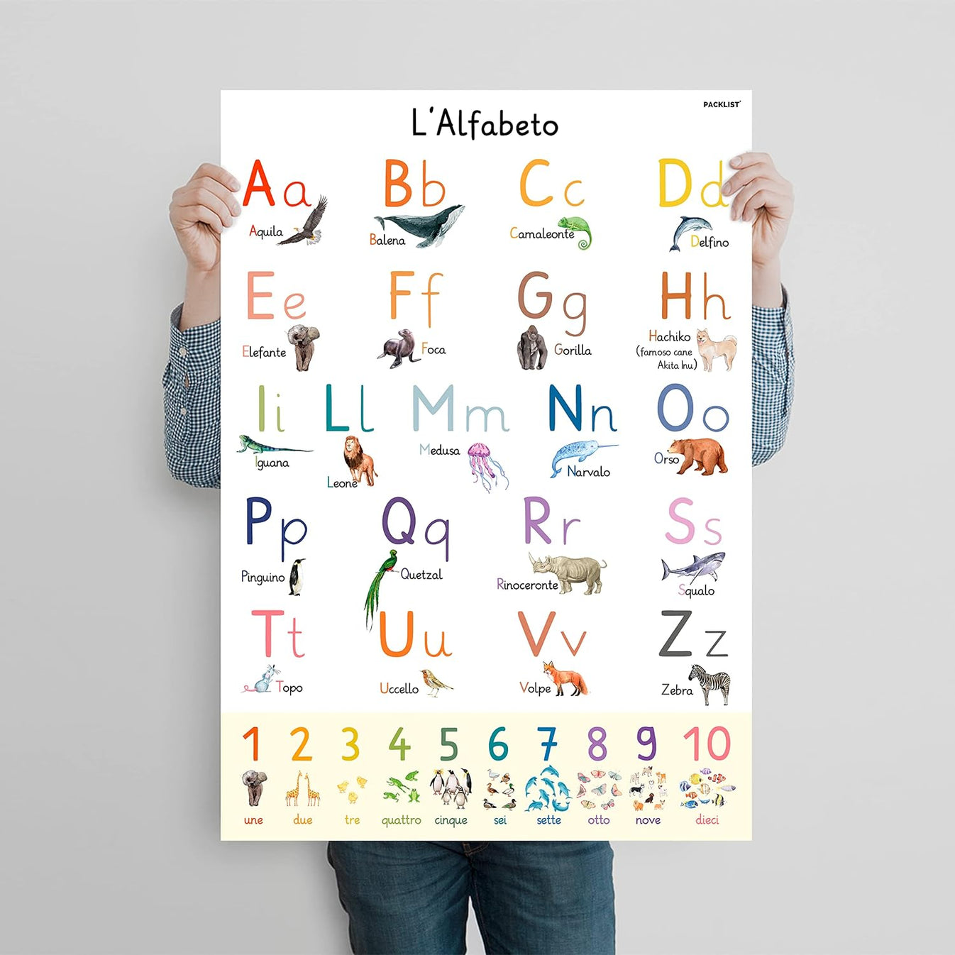 Poster dell'Alfabeto Italiano per Bambini | PACKLIST